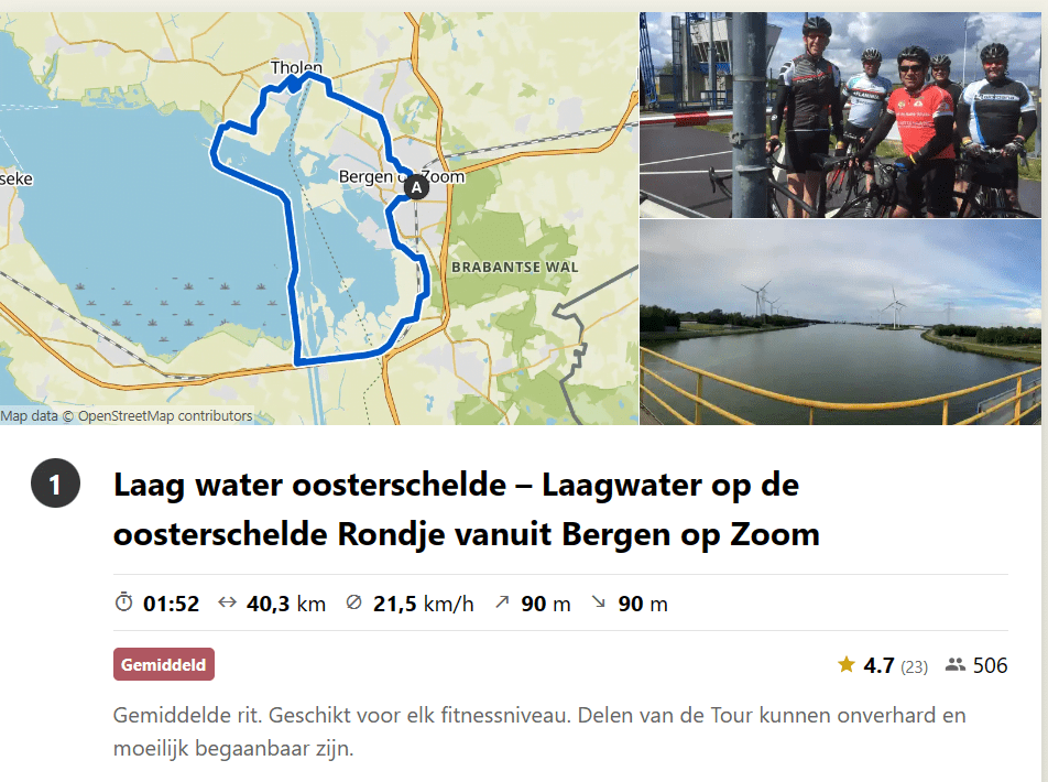 Fietsroutes in bergen op zoom